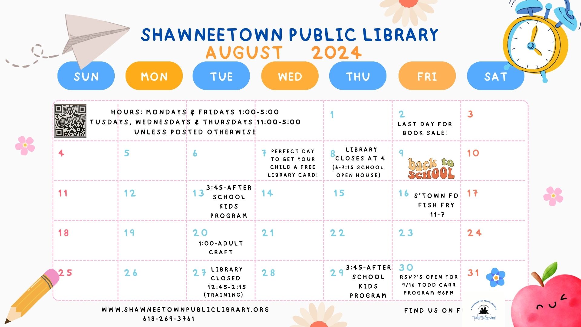 Calendar – Shawneetown Public Library